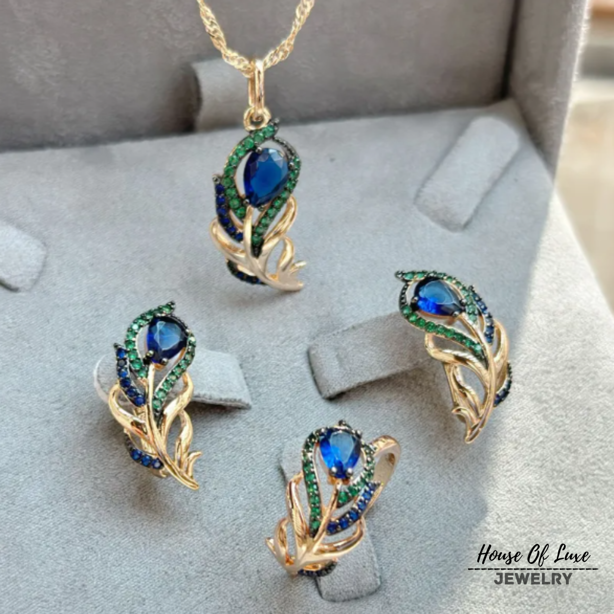 ROSE GOLD MICRO INLAID ZIRCON JEWELRY SET – House Of Luxe