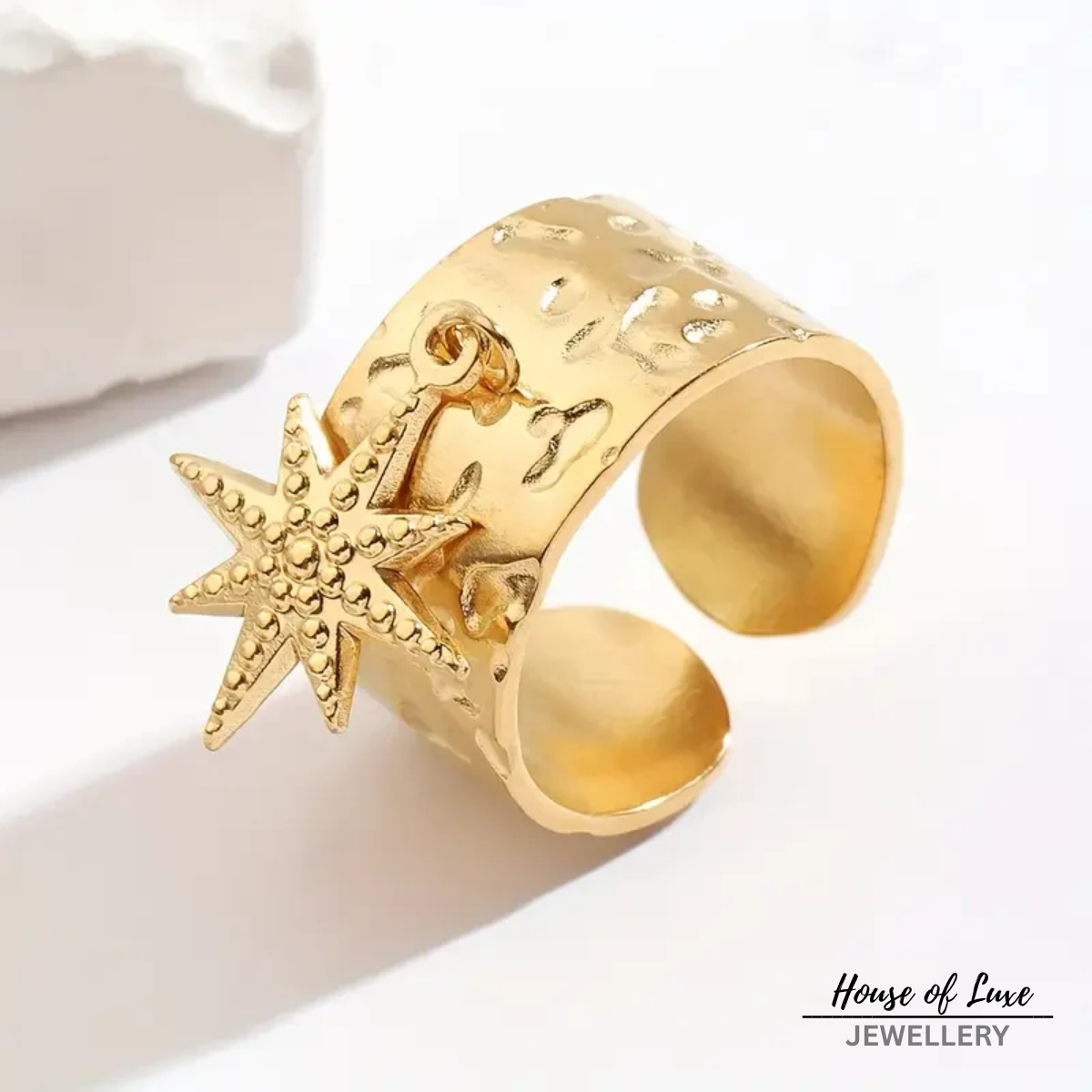 GOLDEN STAR OPEN RING – House Of Luxe