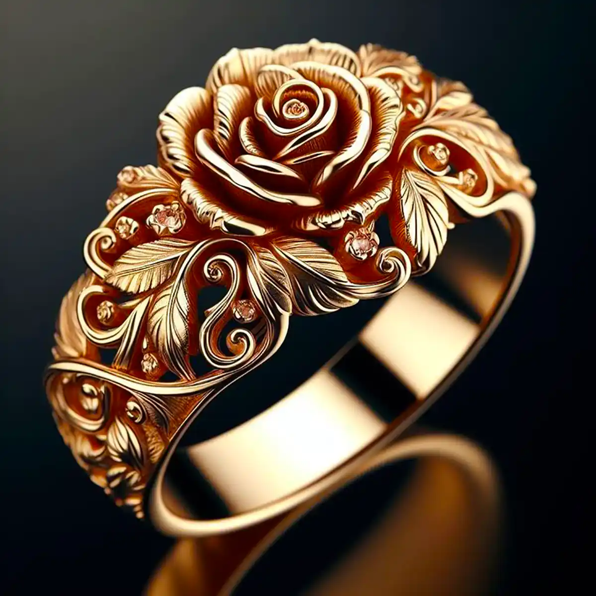 ELEGANT GOLDEN FLOWER RING – House Of Luxe